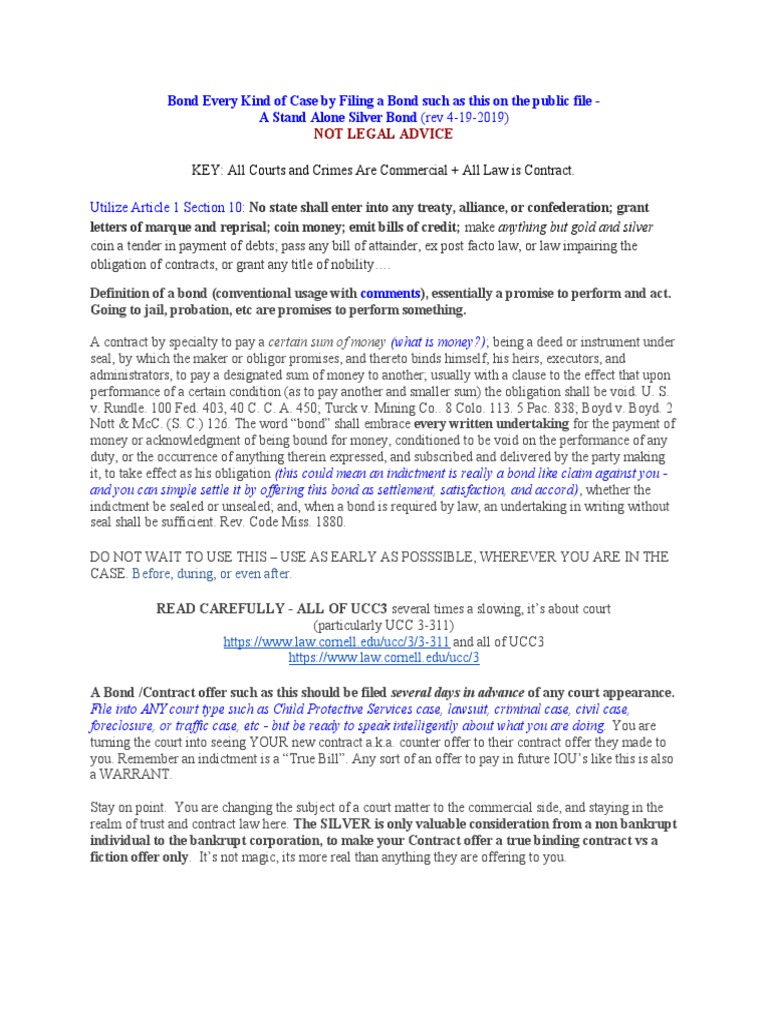 Silver Surety Bond for Court Cases | PDF | Fiduciary | Affidavit