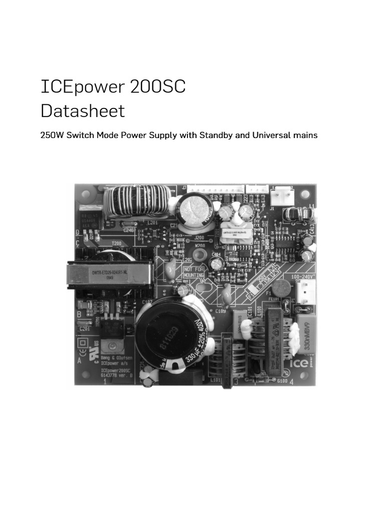 Icepower200sc Datasheet 1.3 | PDF | Amplifier | Power Supply