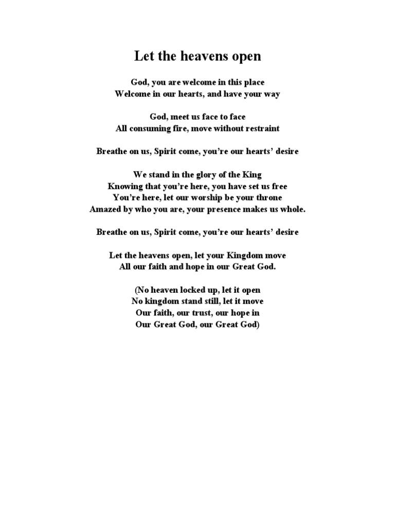 Let The Heavens Open | PDF