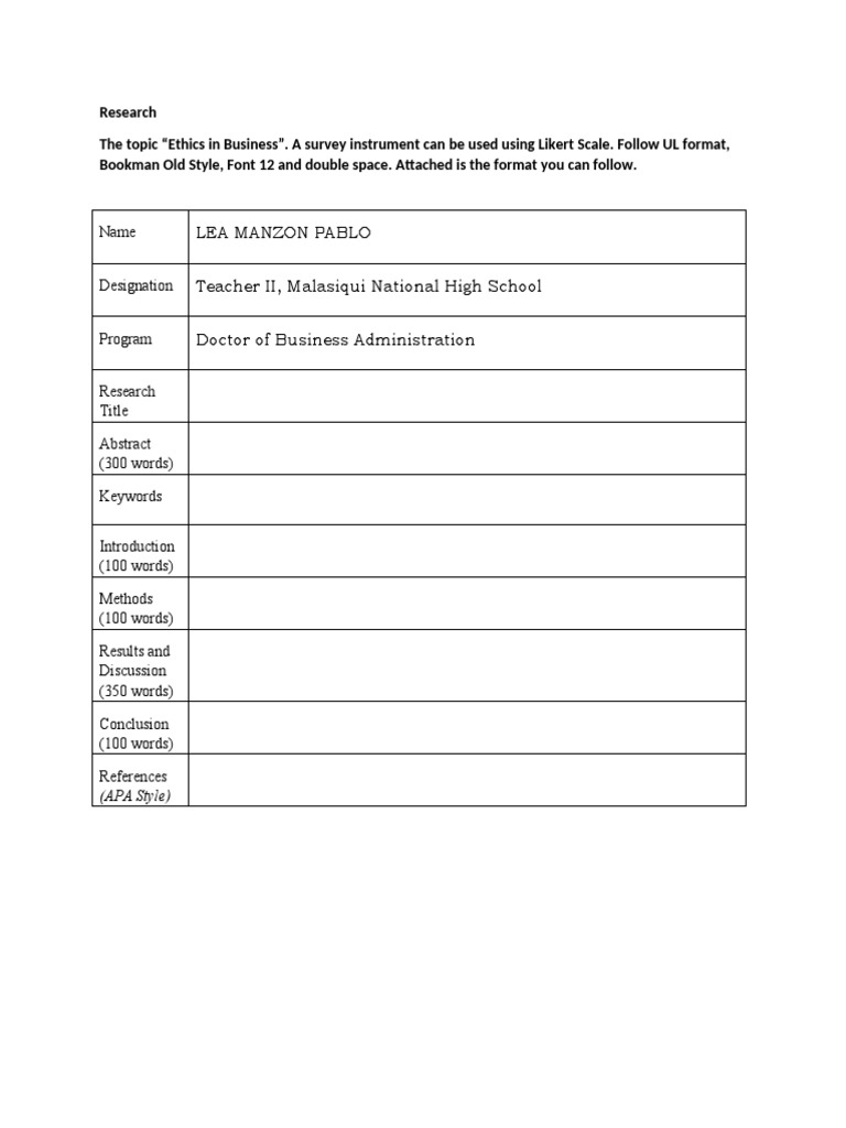 BA 600 Research | PDF