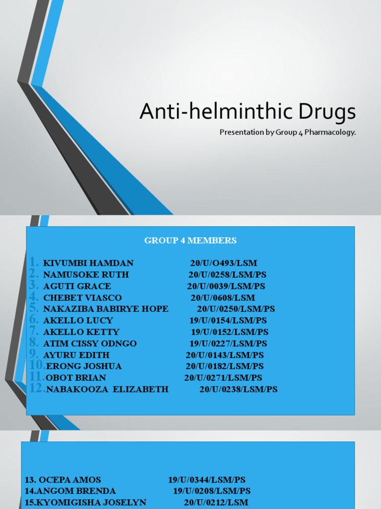 Anti-Helminthic Drugs GP 4 | PDF | Medical Specialties | Clinical Medicine