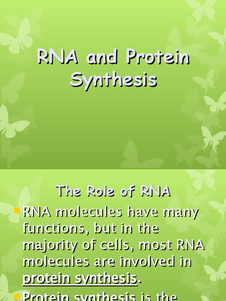 RNA and Protein Synthesis: The Role of RNA in Translating Genetic Code ...