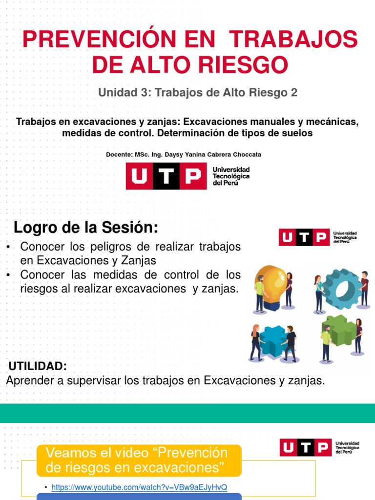 S11.s1 Trabajo en Excavaciones y Zanjas Parte 1 | PDF | Agua | Diseño