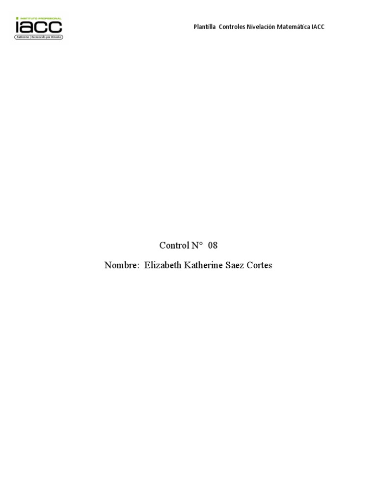 Elizabeth - Saez - Control 8 | PDF | Finanzas y dinero | Informática