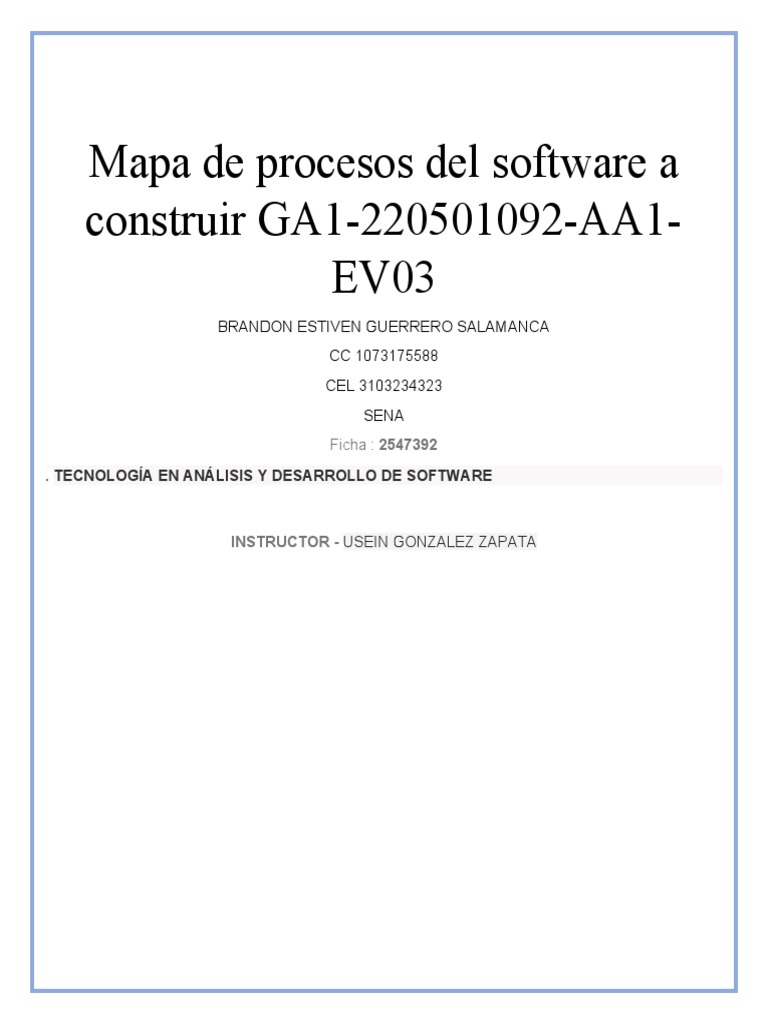 Mapa de Procesos Del Software A Construir GA1 | PDF | Business | Cadena ...