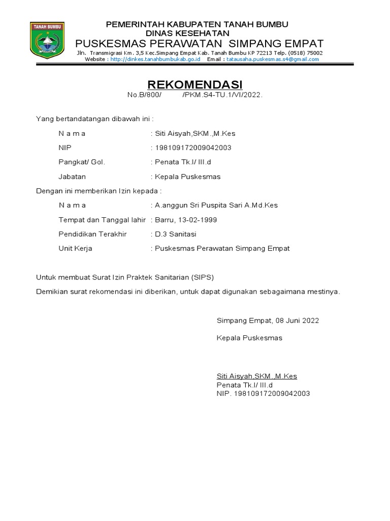 Rekomendasi SIP | PDF