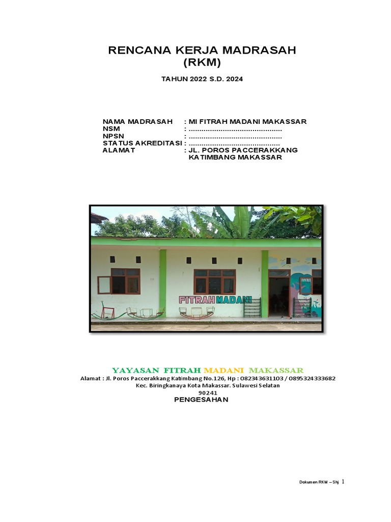 RKM MI Fitrah Madani 2022-2024 | PDF