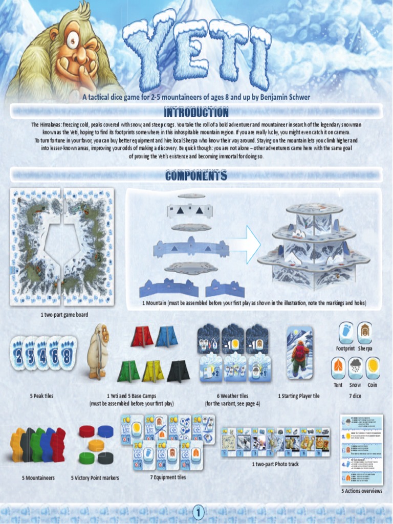 A Tacti Cal Dice Game For 2-5 Mountaineers of Ages 8 and Up by Benjamin ...