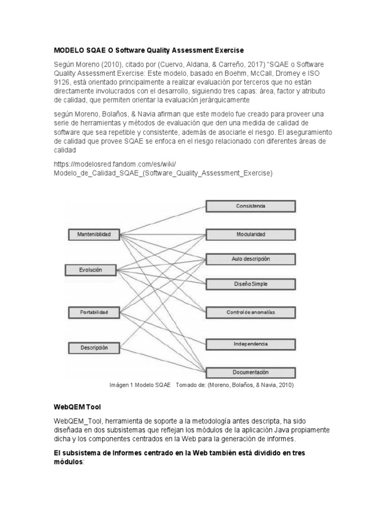MODELO SQAE O Software Quality Assessment Exercise | PDF | Evaluación | Software