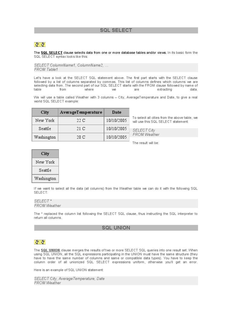 SQL Select: City Averagetemperature Date | PDF | Sql | Replication (Computing)
