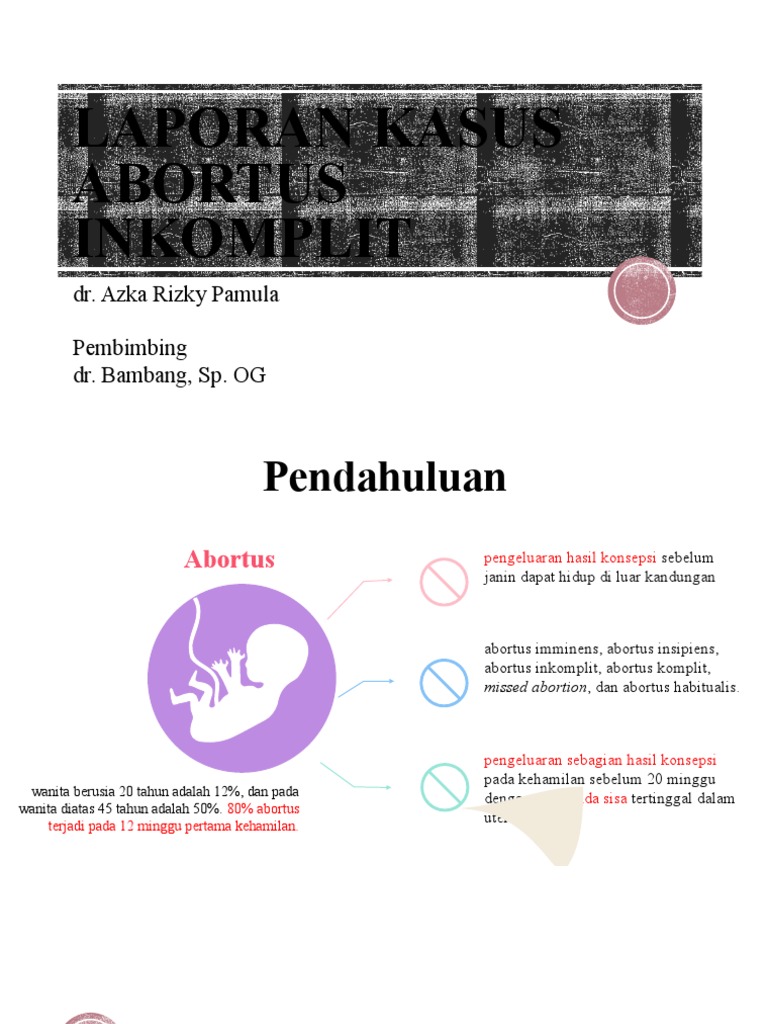 Slide Laporan Kasus Abortus Inkomplit - Dr. Azka Rizky Pamula | PDF