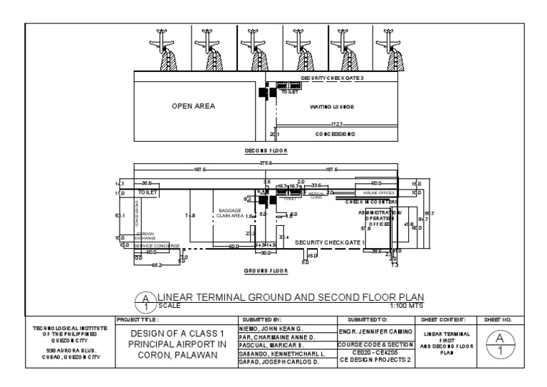 A 1 Linear Terminal Ground and Second Floor Plan: Open Area | PDF ...