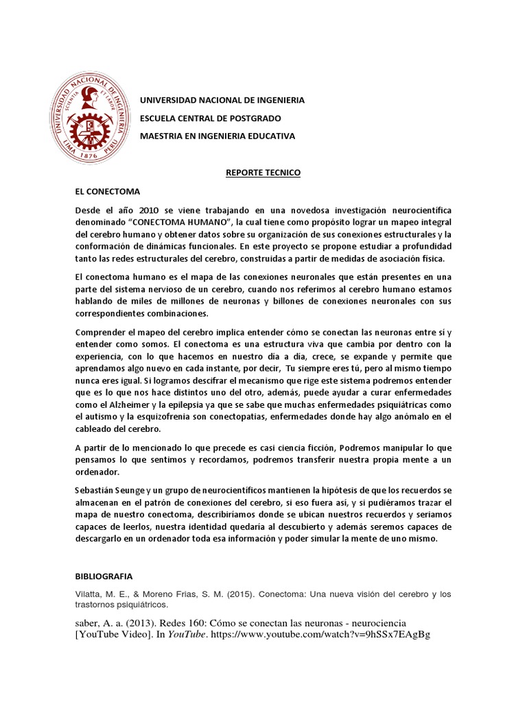 El Conectoma | PDF | Cerebro | Neurona