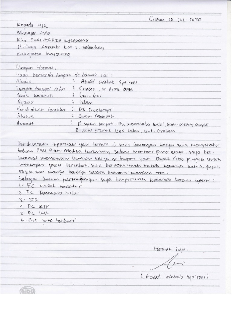 Lamaran CV Email | PDF