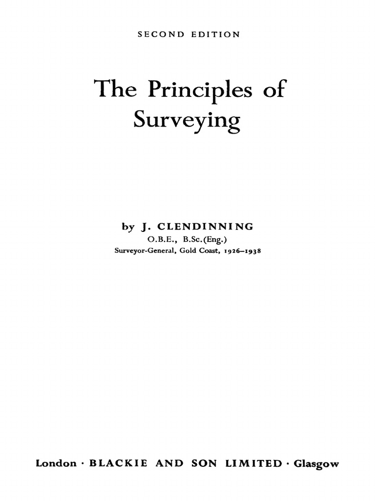 Principles of Surveying J Clendinning 1960 | PDF | Surveying | Azimuth