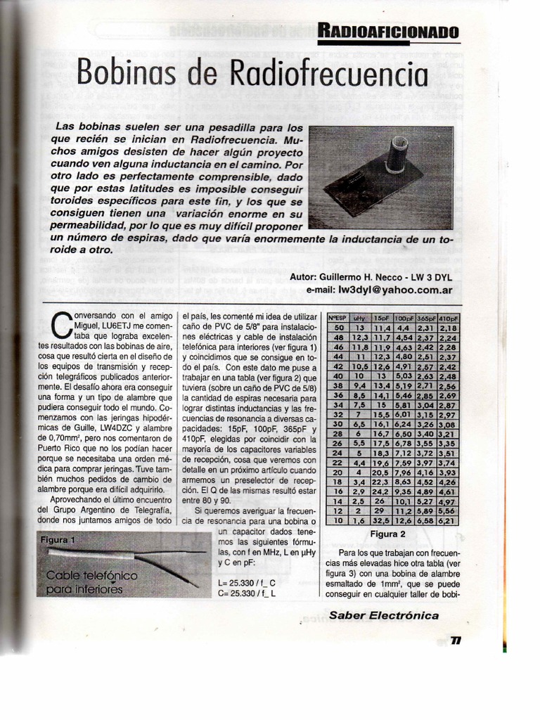 Bobinas de Radiofrecuencia | PDF