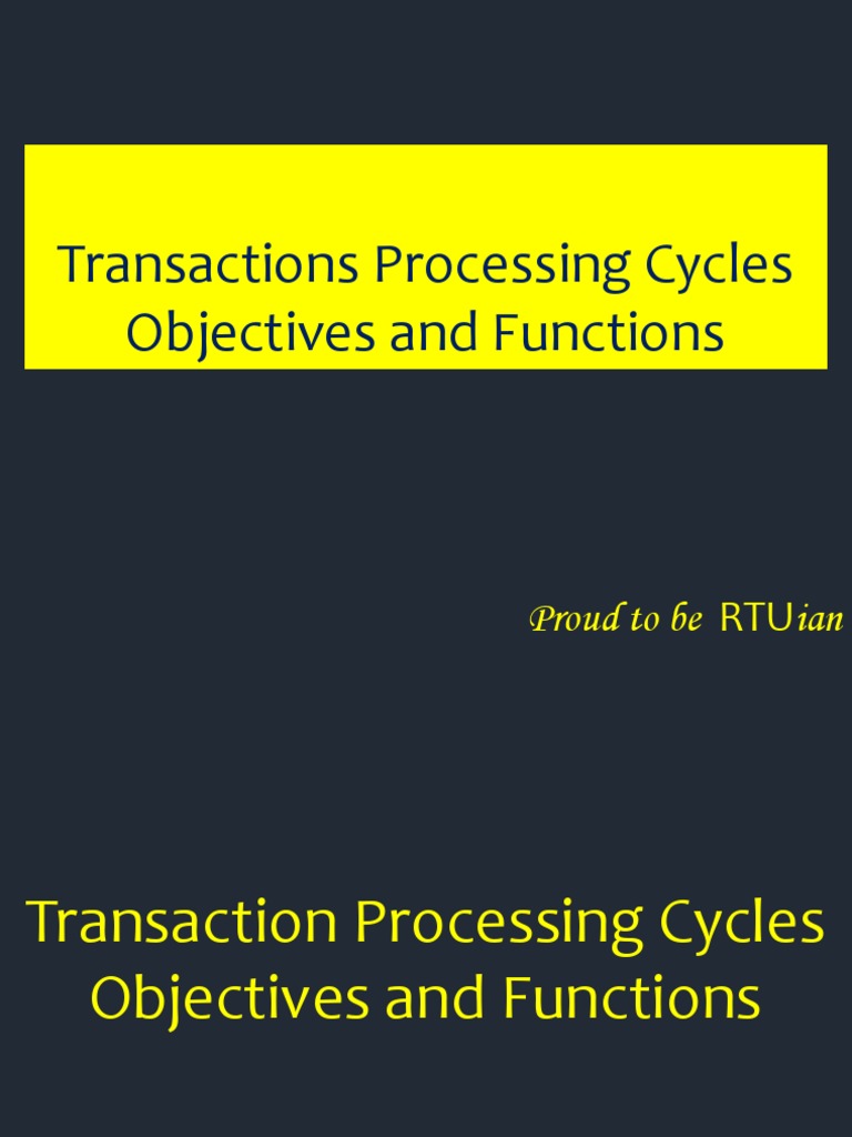 Understanding the Four Main Accounting Transaction Cycles | PDF ...