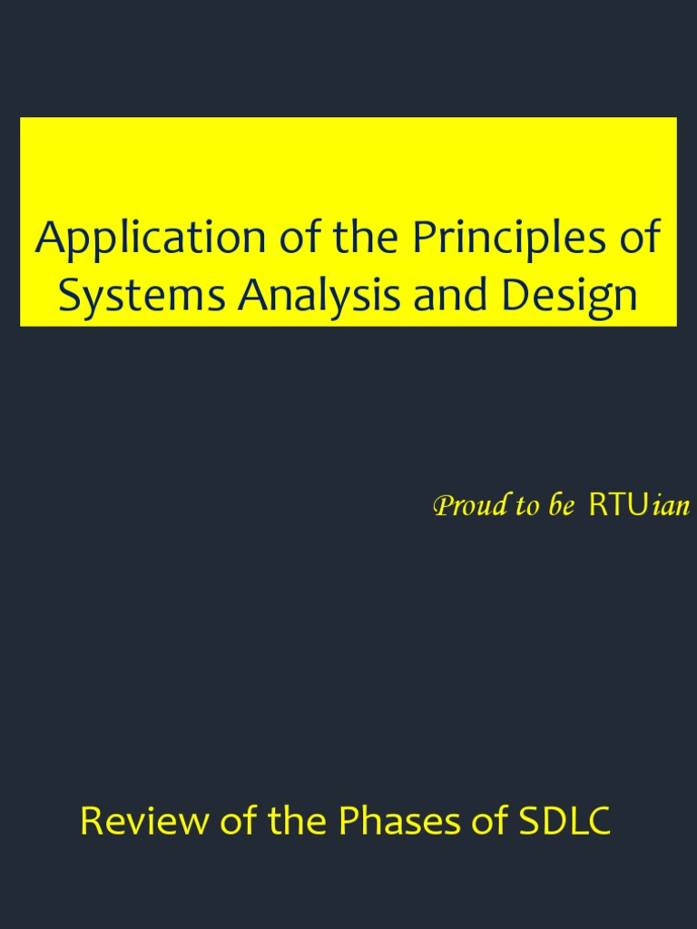 SDLC Principles in Systems Analysis | PDF | Computing | Business