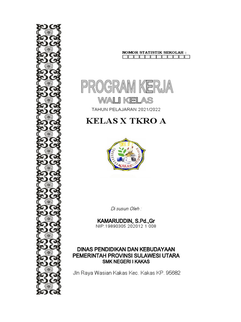 Program Kerja Wali Kelas X TKRO A | PDF