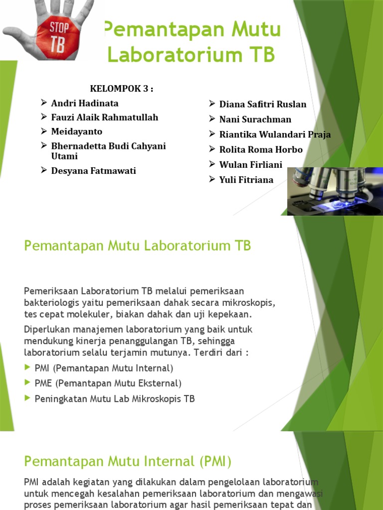 Kelompok 3 - Pemantapan Mutu Laboratorium TB | PDF