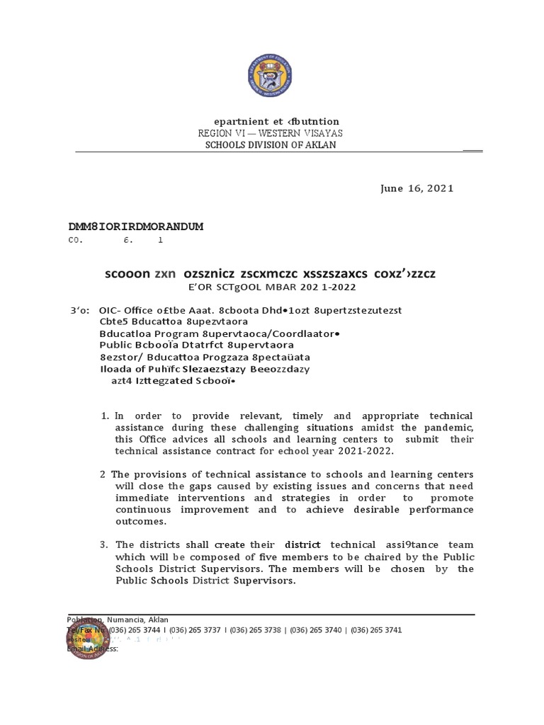 School and District Technical Assistance Contract 06182021160329 | PDF