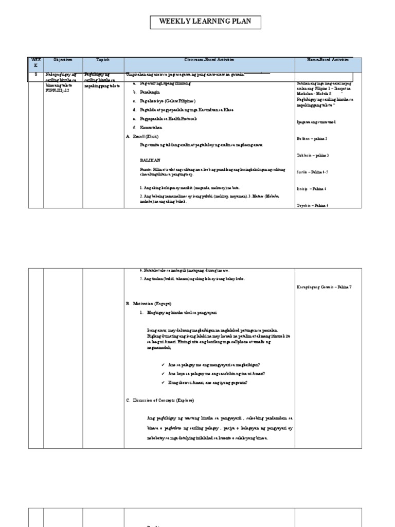 Grade 1 WLP Q4 W1 FILIPINO | PDF