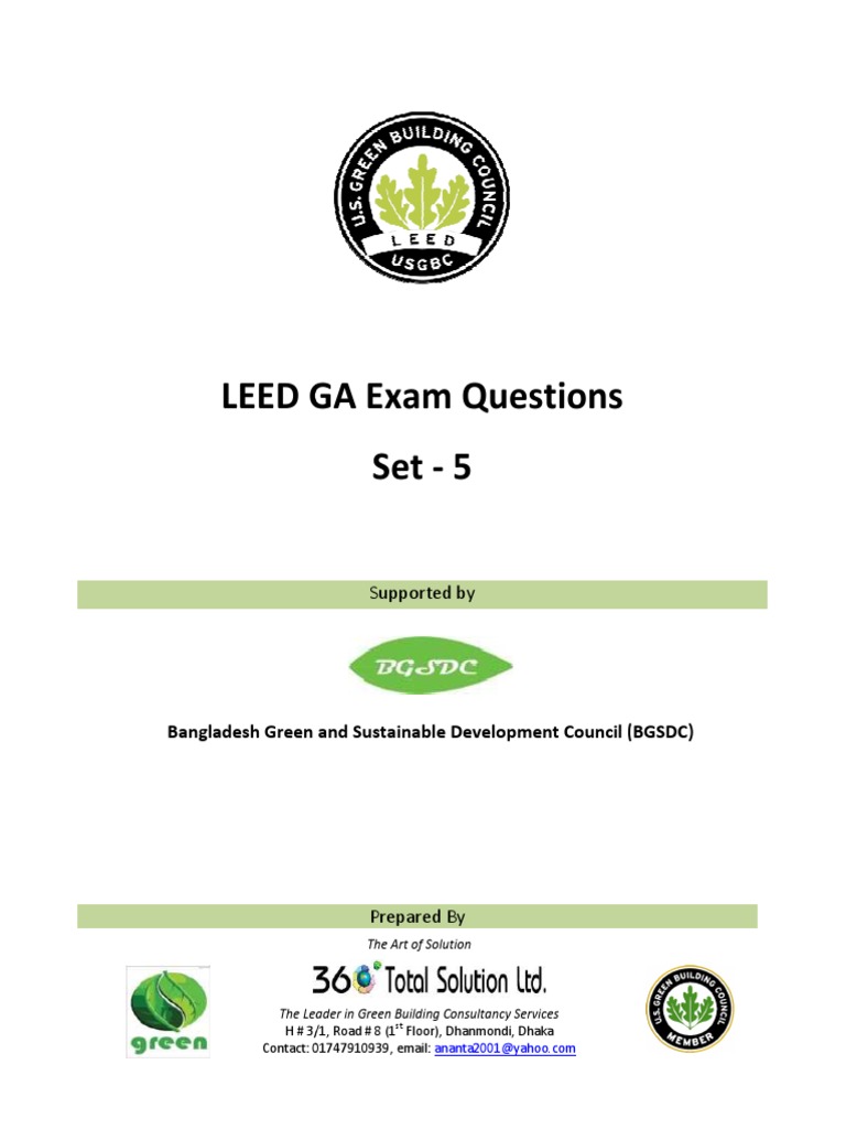 LEED GA Exam Questions Set 5 | PDF | Leadership In Energy And ...