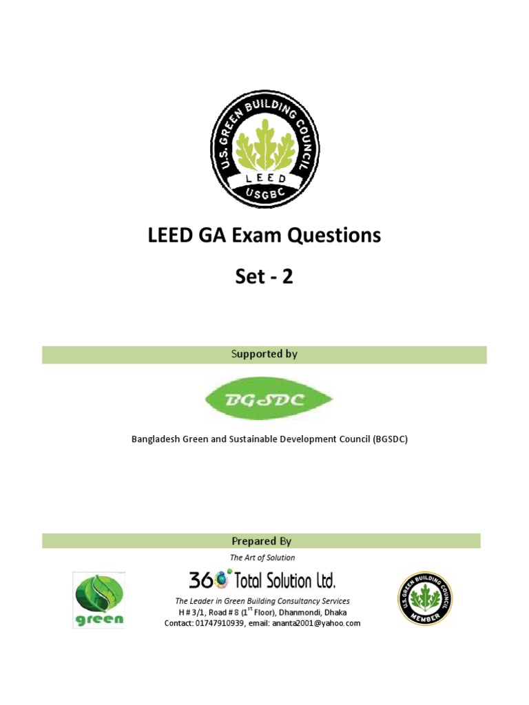 LEED GA Exam Questions Set 2 | PDF | Leadership In Energy And ...