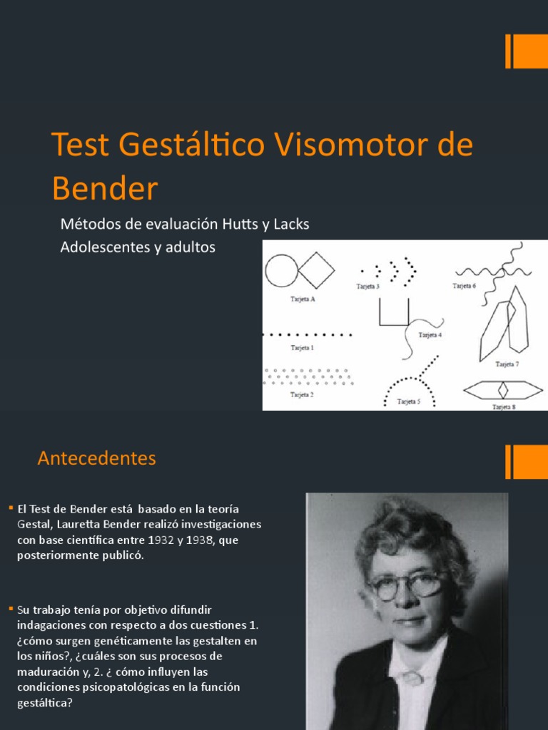 Test Bender: Evaluación Gestáltica en Adultos | PDF | Sicología ...