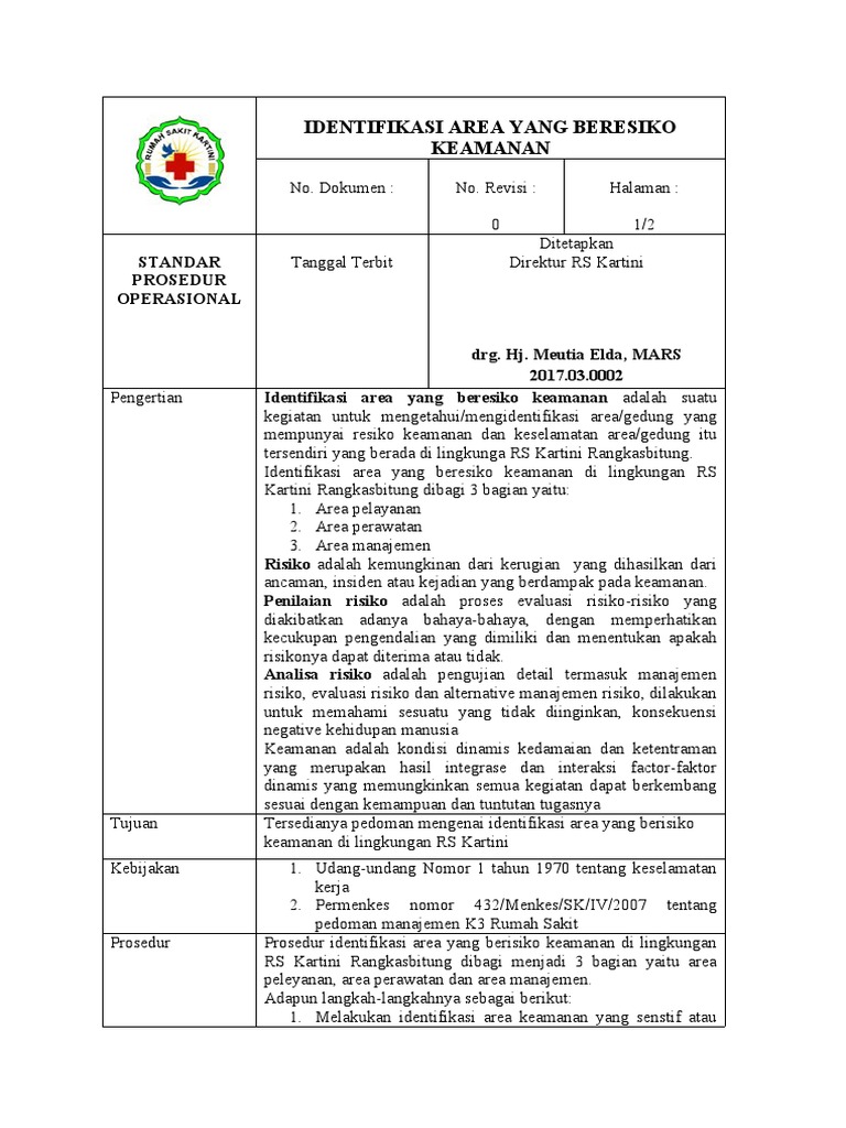 Spo Identifikasi Area Yang Beresiko Keamanan | PDF