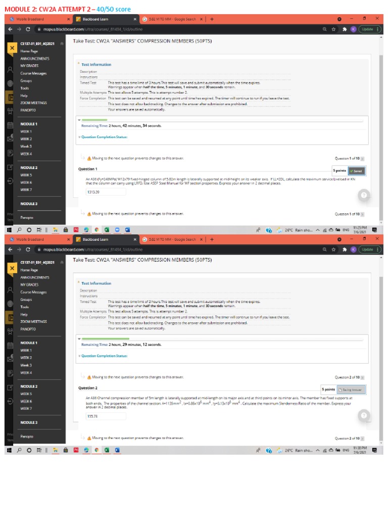 M2 Cw2a Attempt 2 | PDF | Buckling | Classical Mechanics