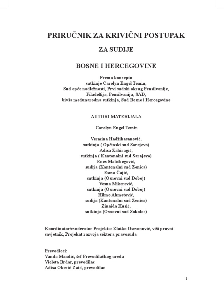 Prirucnik Za Krivicni Postupak Complete | PDF