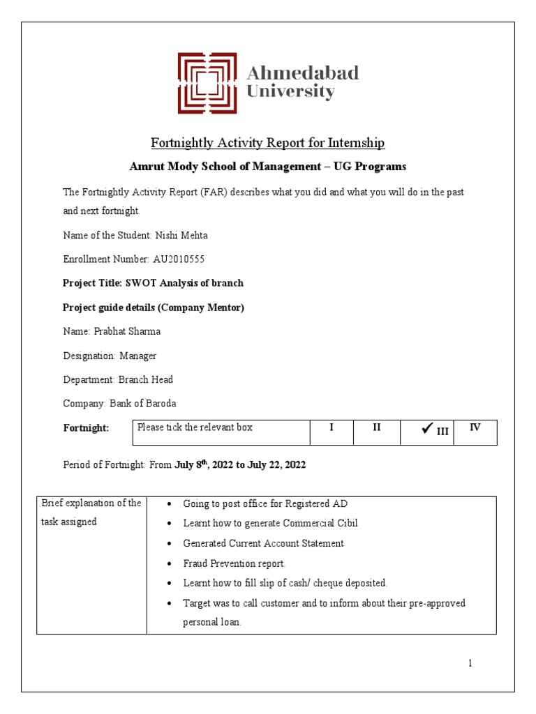Format of Fortnightly Report 3 | PDF | Banks | Cheque