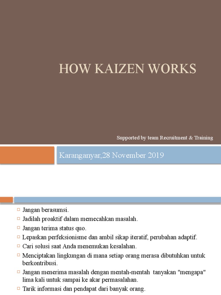How Kaizen Works | PDF
