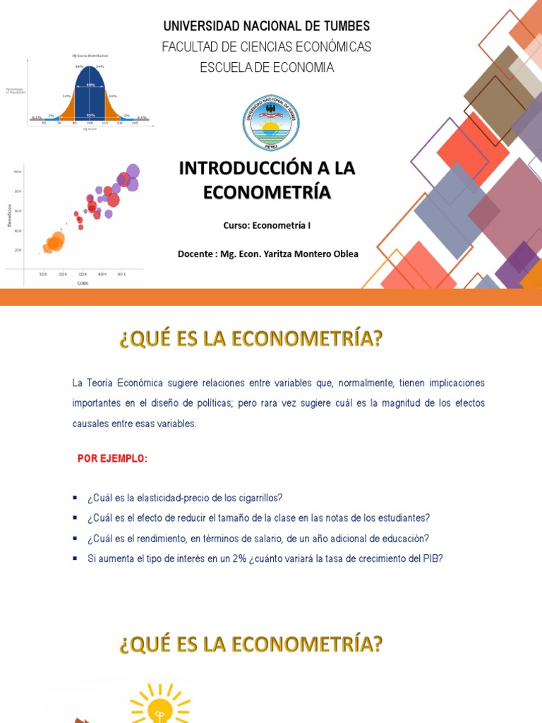 Clase #01 - Introducción A La Econometría | PDF | Econometría | Estadísticas