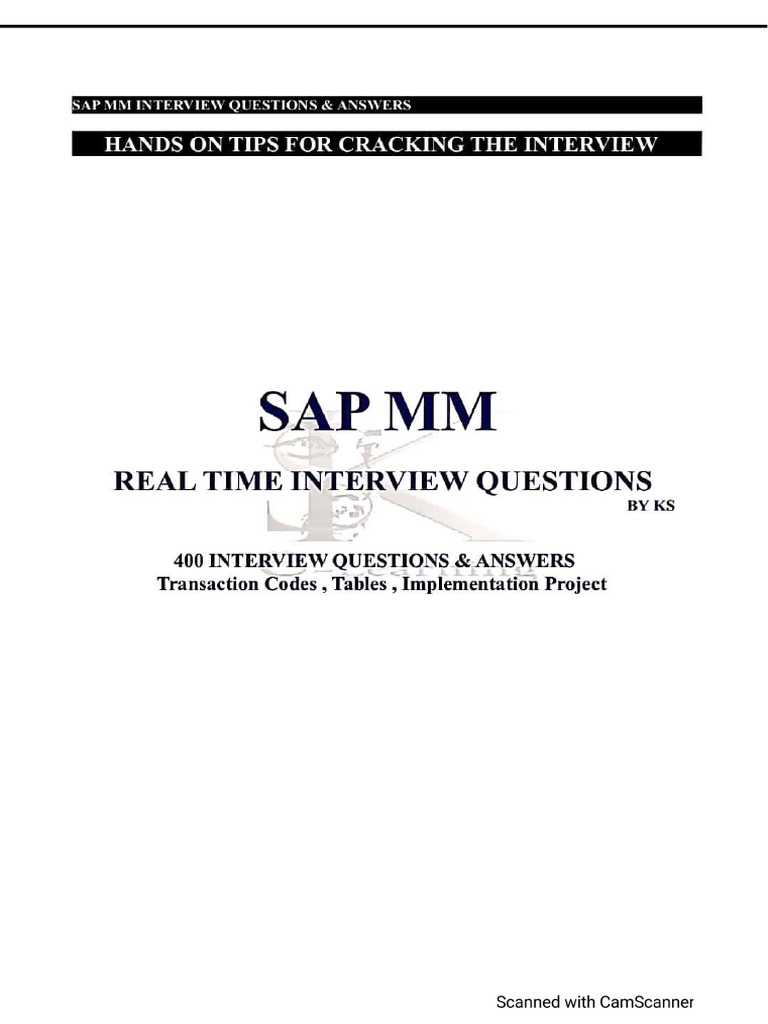 SAP MM Interview | PDF