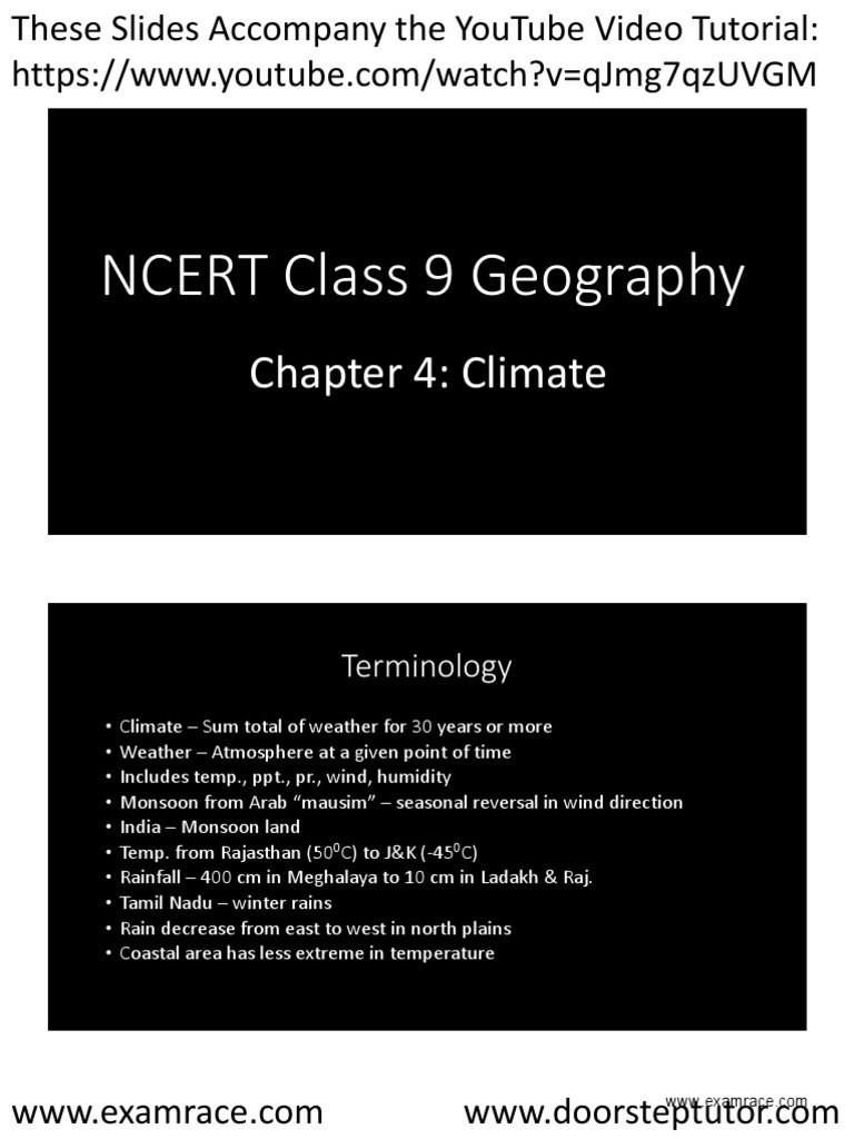 Key Climate Concepts and India's Monsoon System: An Overview of NCERT ...
