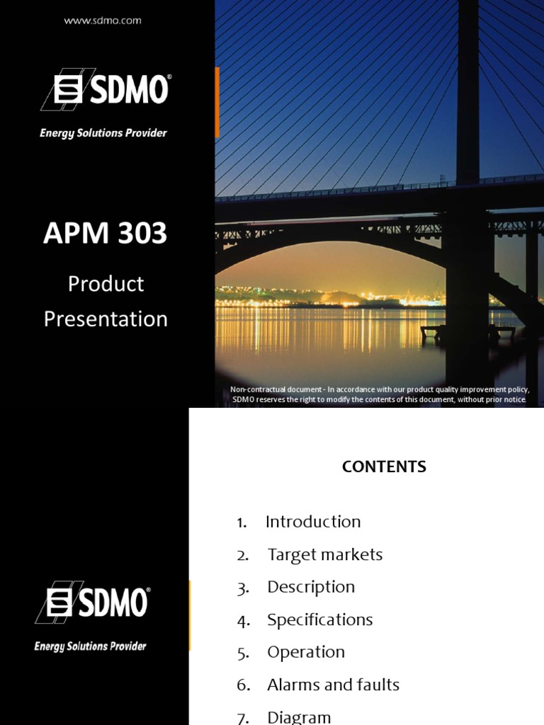 1 - APM 303 - Presentation - EN | PDF | Power Supply | Manufactured Goods
