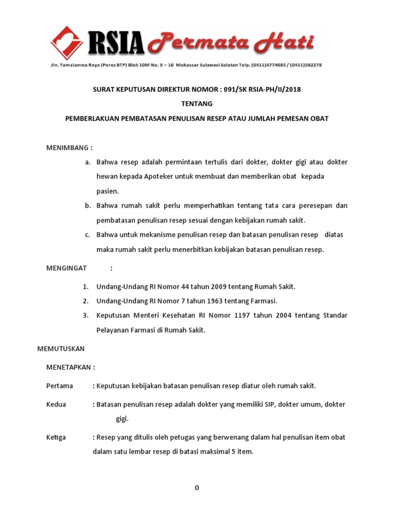 PANDUAN PENULISAN RESEP Print | PDF