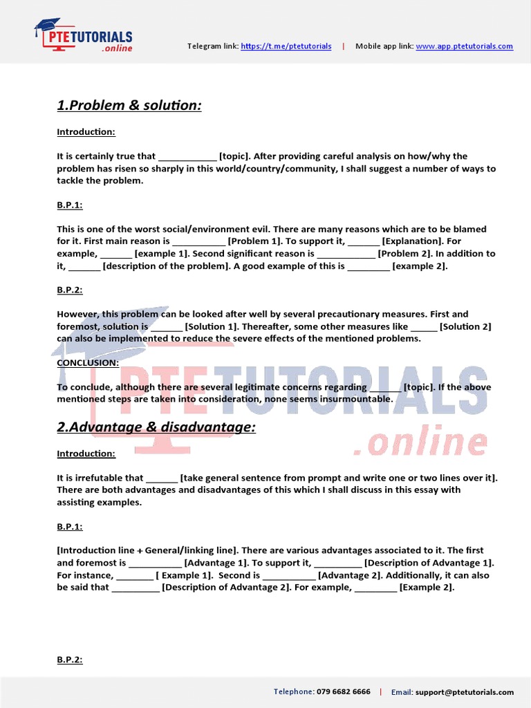 Newest-Pte - Essay Template | PDF | Argument | Essays