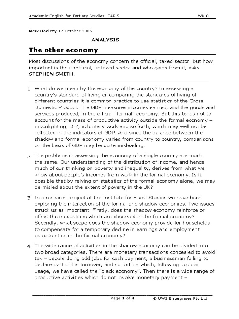 Impact of the Shadow Economy on Inequality | PDF | Taxes | Gross ...
