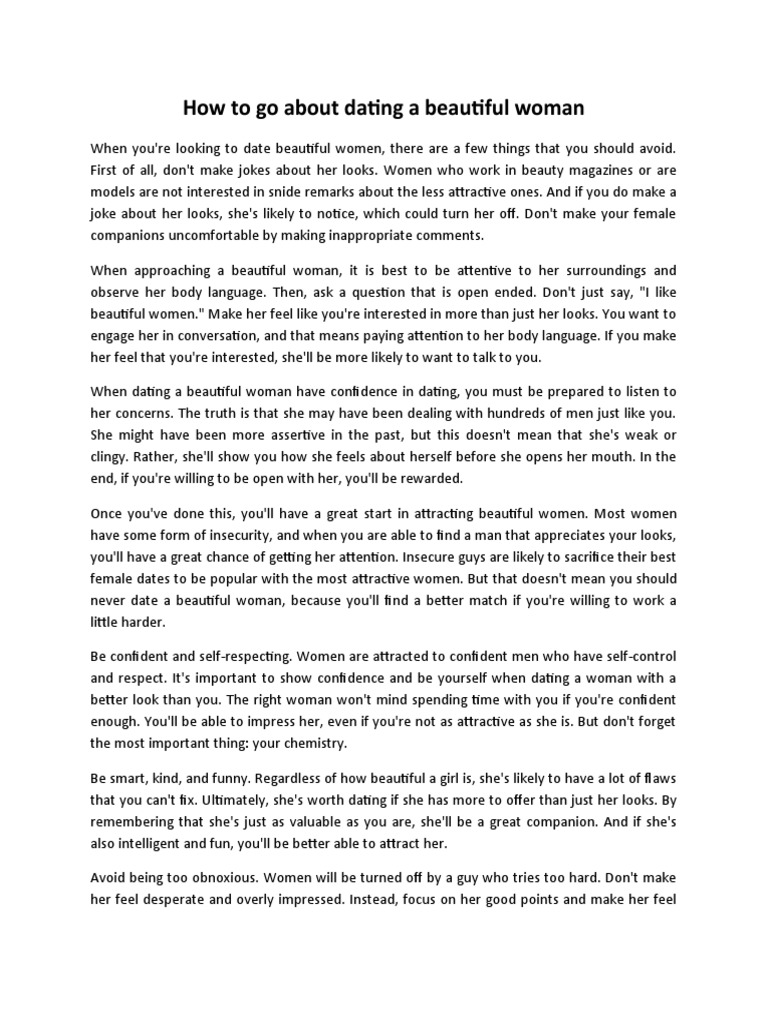 How To Go About Dating A Beautiful Woman | PDF | Body Language