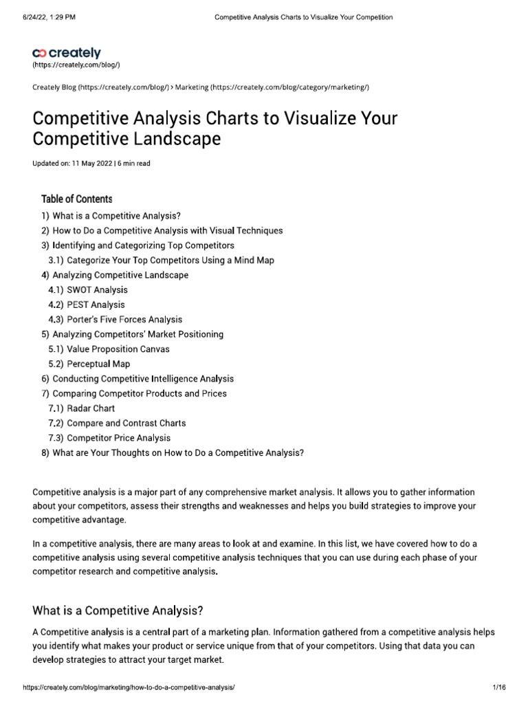 Competitive Analysis Charts To Visualize Your Competitive Landscape | PDF