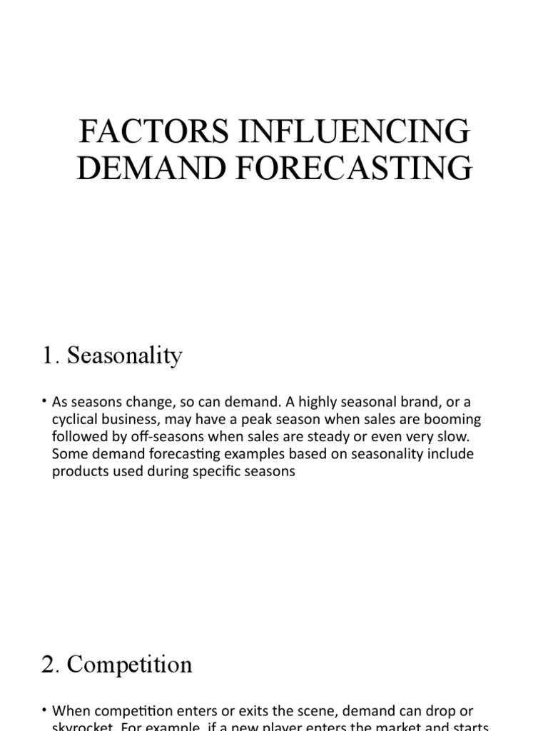 Factors Influencing Demand Forecasting | PDF