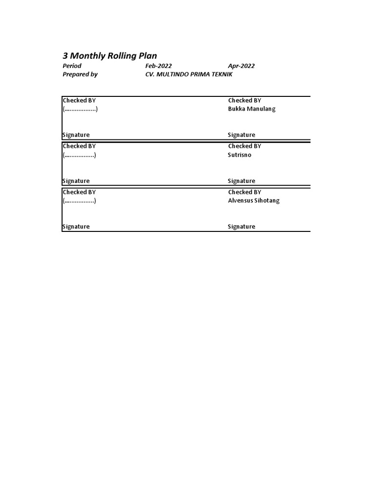 3 Monthly Rolling Plan: Period Feb-2022 Apr-2022 Prepared by Cv ...