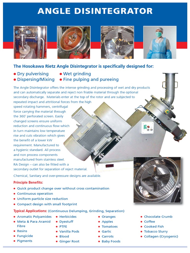 The Hosokawa Rietz Angle Disintegrator: A Versatile Machine for Safe ...