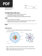 Grade 8 Atomic Structure - Notes... | PDF | Ion | Atoms