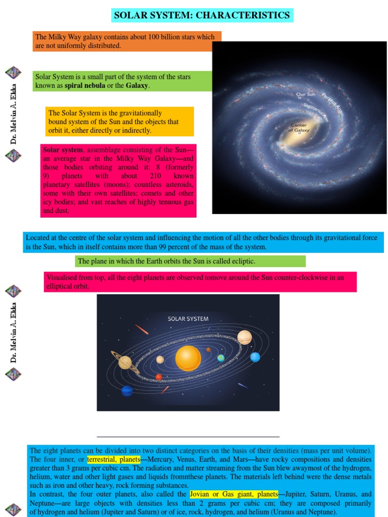 Characteristics of Planets in The Solar System | PDF | Solar System ...