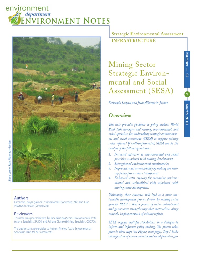 Mining Sector Strategic Environmental and Social Assessment (SESA ...