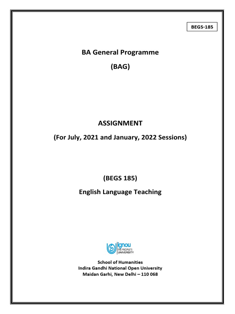 BEGS 185 Assignment | Download Free PDF | English As A Second Or Foreign Language | Language ...